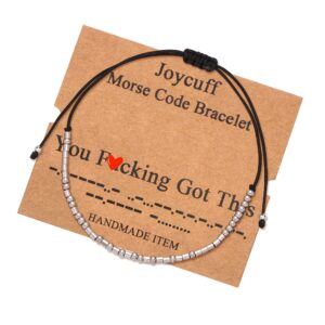 joycuff christmas gifts morse code bracelets for women men unique funny gifts best friends birthday mother's day halloween thanksgiving graduation valentines day you got this