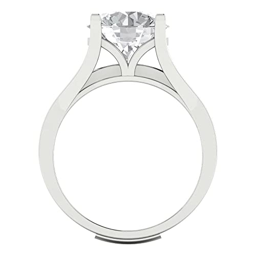 Clara Pucci 3.02 ct Round Cut Genuine Lab Grown Diamond VS1-VS2 18K White Gold Engagement Wedding Bridal Set Ring band Set size 11