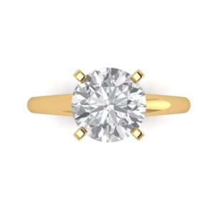 clara pucci 2.5 ct round cut genuine lab grown diamond vs1-vs2 18k yellow gold solitaire bridal wedding engagement designer ring size 6