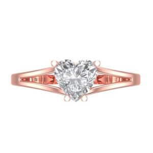 clara pucci 1.0 ct heart cut genuine lab grown diamond vs1-vs2 18k rose gold solitaire bridal wedding engagement designer ring size 3.5