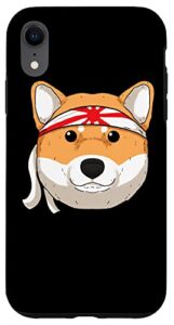 iphone xr funny shiba inu uni dog red traditional bandana old flag case