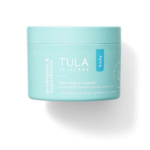 tula skin care take care + nourish - advanced hydration body moisturizer, non-greasy, contains vitamin c & yuku to improve skin tone & texture, 8.1 oz.