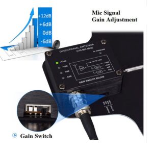 2 PCS UHF 400-970MHz Active Antenna Paddle with Gain Switch for Antenna Distribution System Wireless Microphone System (Black Antenna Paddle)