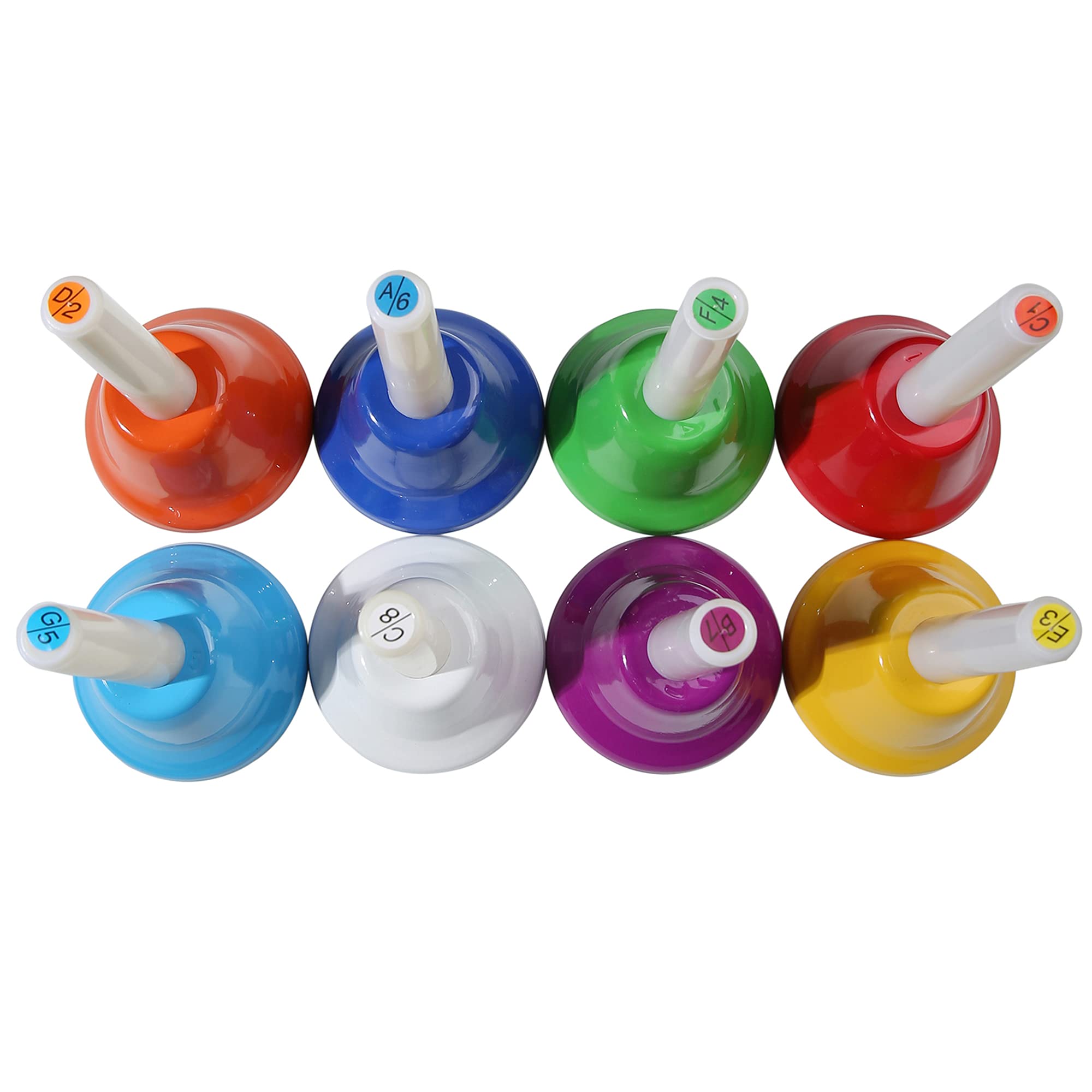 8 Note Hand bells, Colorful Handbells Musical Instrument for Kids Adults School Church Wedding