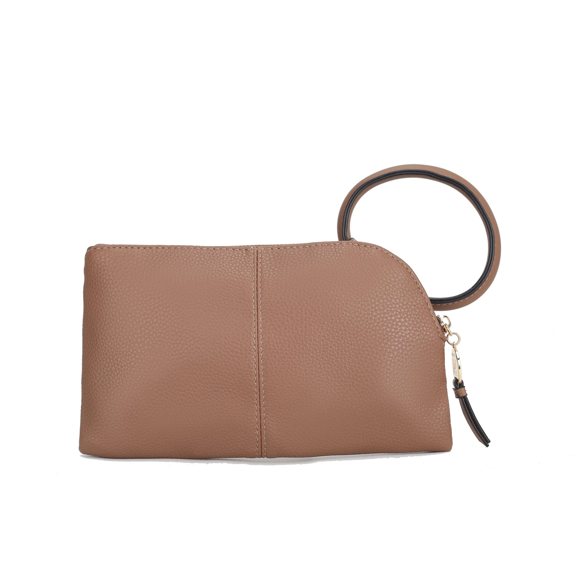 MKF Collection Simone Clutch-Wristlet Handbag For Women by Mia k - Cognac - Vegan Leather