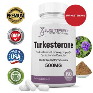 Justified Laboratories (5 Pack Turkesterone 500mg 10% Standardized Naturally Increase Stamina Endurance Strength 300 Capsules