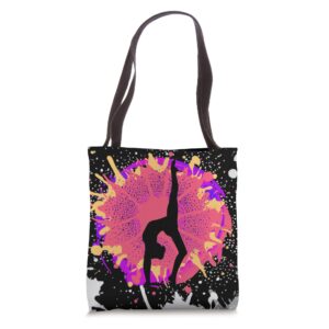 cute girls gymnastics dancer dancing leaping gymnast cool tote bag