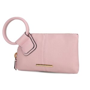 mkf collection simone clutch-wristlet handbag for women by mia k - pink - vegan leather