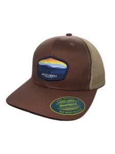 great smoky mountains trucker hat with national park woven patch (brown/tan)