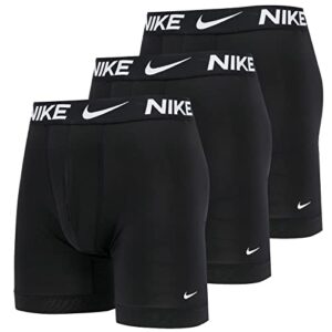 nike men`s essential micro long leg boxer briefs 3 pack (small, black(ke1026-001)/w)