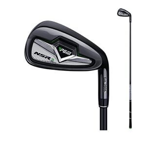 golf club iron men nsr3#7 irons right handed professional practice pole stainless steel head mens 37'' golf club putter golf driver (black,steel rod)