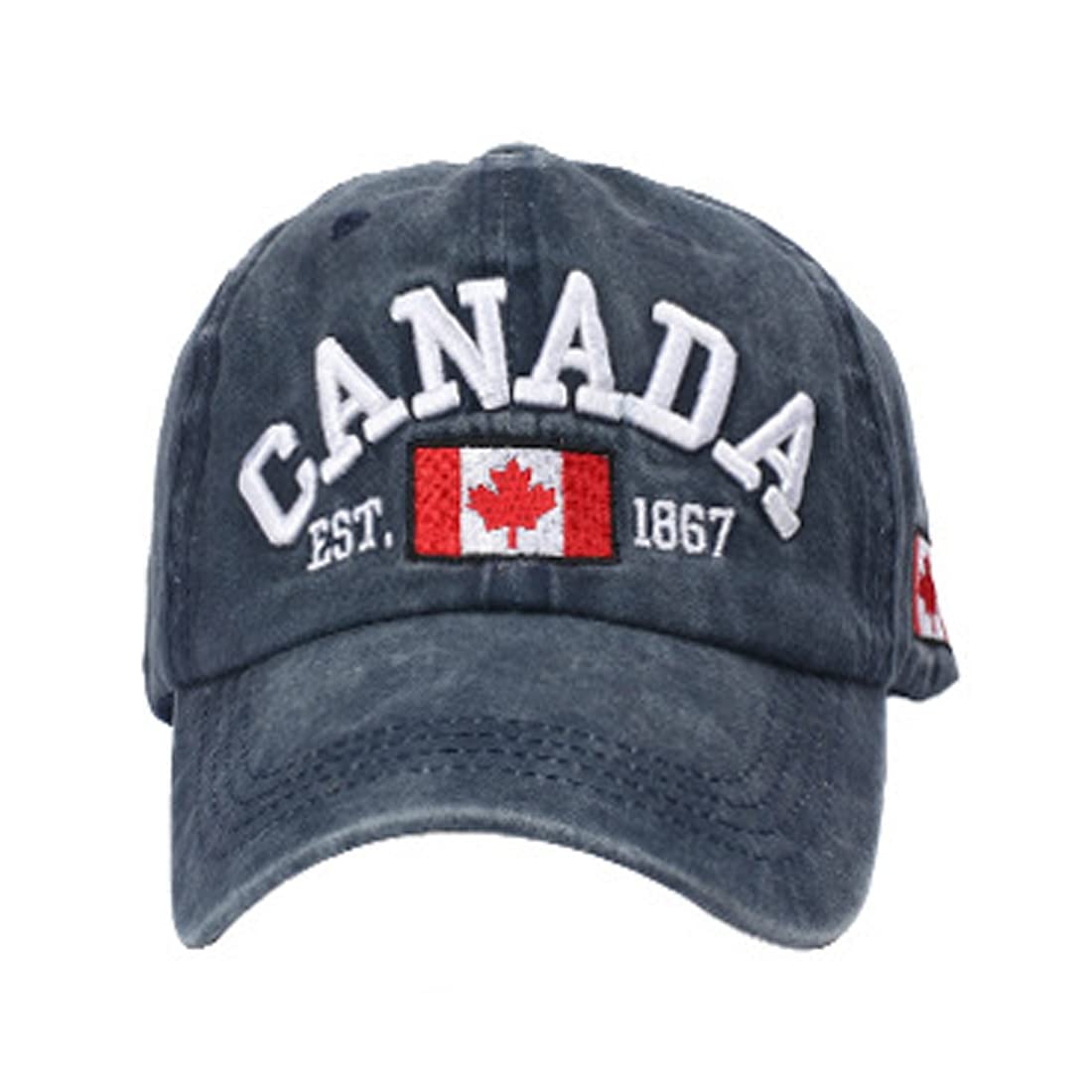 Foetest Adjustable Cap Cotton Hat Baseball Cap Canada Cap Hat Flag Cap Casual Headwear Embroidery Navy