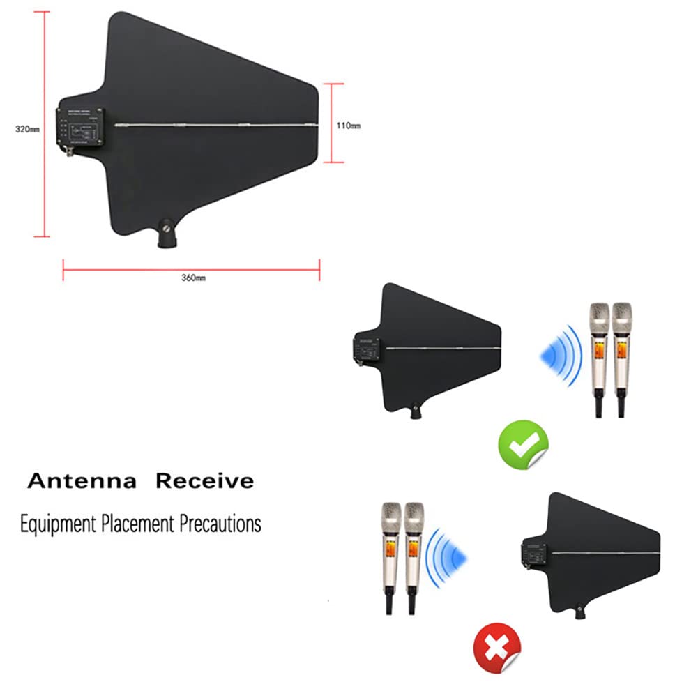 UHF Active Directional Antenna Power Distribution System for SHURE Wireless Microphone System with Antenna Paddle