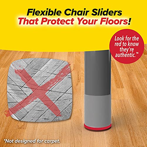 Ruby Sliders SMALL As Seen On TV by BulbHead - Red Means They’re Authentic - Premium Chair Covers Protect Hardwood & Tile Floors - Stretchable - Fits Smaller Furniture Leg Sizes & Most Shapes - 8 Pack