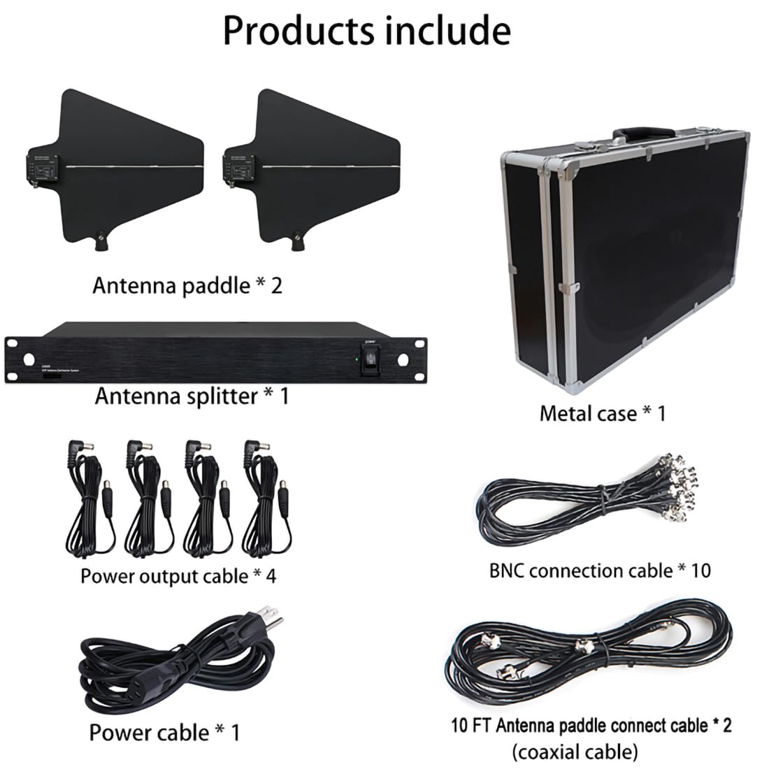 UHF Active Directional Antenna Power Distribution System for SHURE Wireless Microphone System with Antenna Paddle