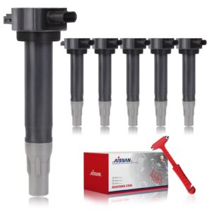 aishan set of 6 ignition coil pack compatible with 2006-2010 charger nitro magnum & 300 sebring pacifica town & country 2.7l 3.5l 4.0l v6 | replace# uf502