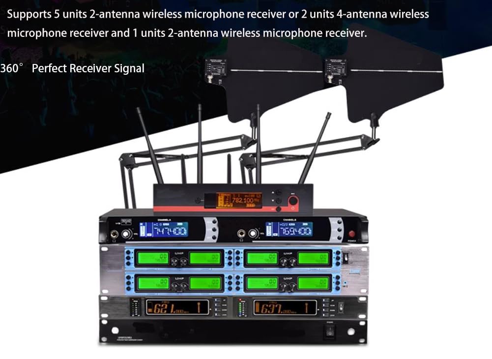 UHF Active Directional Antenna Power Distribution System for SHURE Wireless Microphone System with Antenna Paddle