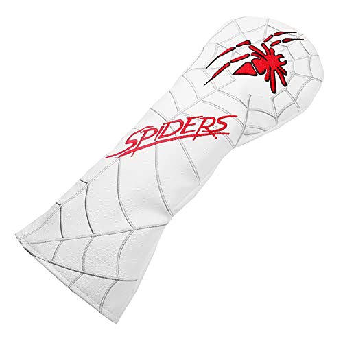 PU Leather Spider Embroidery Golf Club Head Covers for Taylormad Driver Fairway Woods Hybird (White Driver Cover)