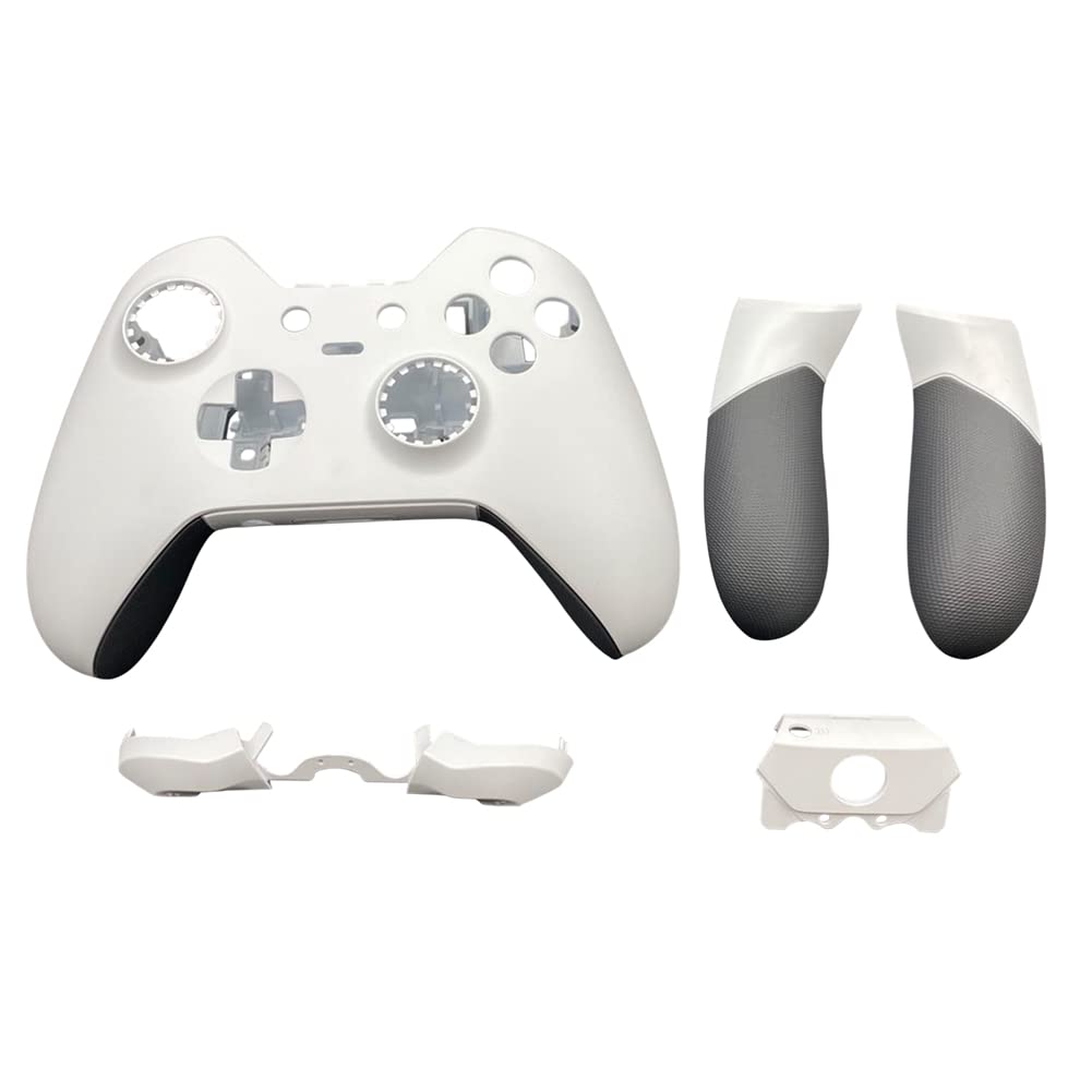 Cowhilan Replacement Housing Shell Faceplate Case Cover Repair Parts Compatible with Xbox Elite Wireless Controller - White Special Edition