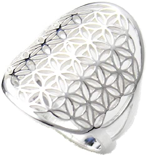 COSUMOSU Flower of Life Ring Silver 925 Sterling Silver Sacred Geometry Sizes US 8