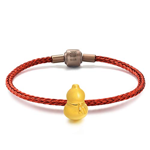 CHOW SANG SANG 999 24K Solid Gold Gourd (Wulu) Auspicious Charm Bracelet for Women 86335C (19)