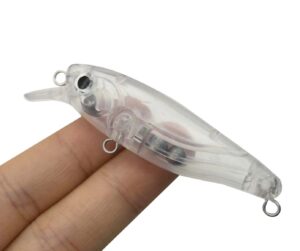 10pcs unpainted lure blanks 6.36g 6.6cm with free 6mm eye crankbait simulation blank body clear hard baits trout salmon minnow lure popper lures topwater freshwater 8423