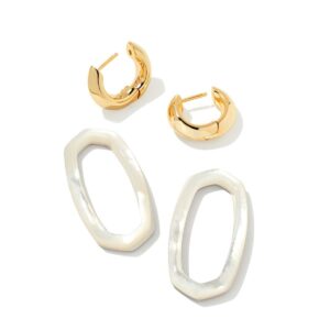 Kendra Scott Danielle Link Earring in 14k Gold-Plated Brass, Fashion Jewelry for Women, Ivory Mother Of Pearl