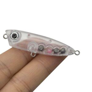 10PCS Unpainted Lure Blanks 2.81g 4.8cm with Free 6mm Eye Crankbait Simulation Blank Body Clear Hard Baits Trout Salmon Minnow Lure Popper Lures Topwater Freshwater 8440