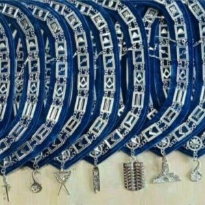 Masonic Blue Lodge Free Masons Officer Aprons 12 Chain Collar 12 Jewels 12 Gloves 12 Set of 12X4 Lot