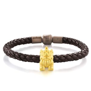 chow sang sang 999 24k solid gold wade-giles pixiu noir charm bracelet for men & women 86330c (21)