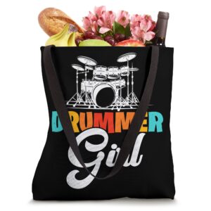 Drummer Girl Drums Metal Rock Music Band Member Drumming Tote Bag