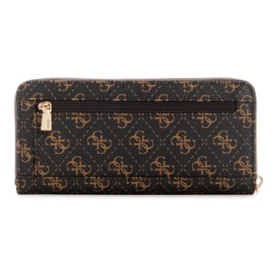 GUESS Laurel Large Zip Around Wallet, Brown Logo