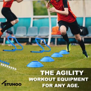 STUHOO Agility Training Equipment Set | Soccer Training Equipment for Kids Youth | Agility Ladder Speed Training Equipment with Bag | Football Training Equipment with Speed Hurdles, Cones for Footwork