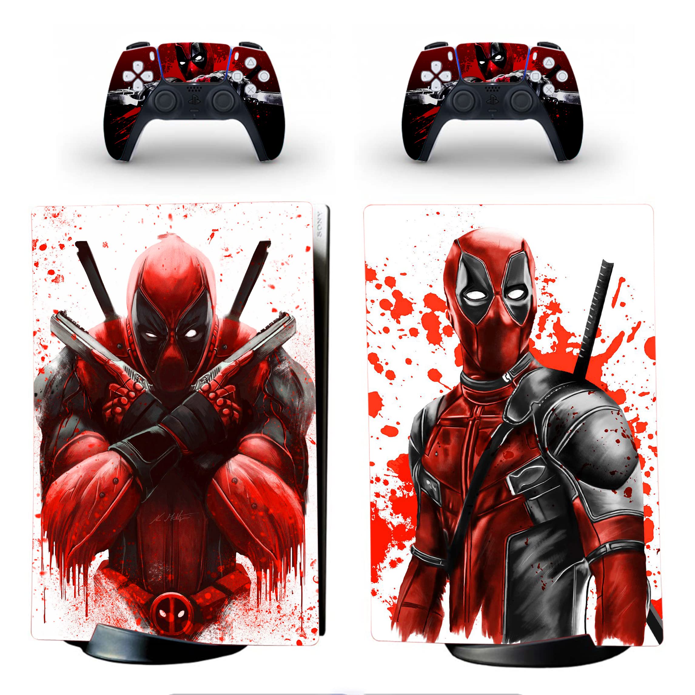 JOCHUI PS5 Digital Edition Console Controllers Cover Vinyl Skin Decals Stickers Compatible with PS5 Digital Console DP