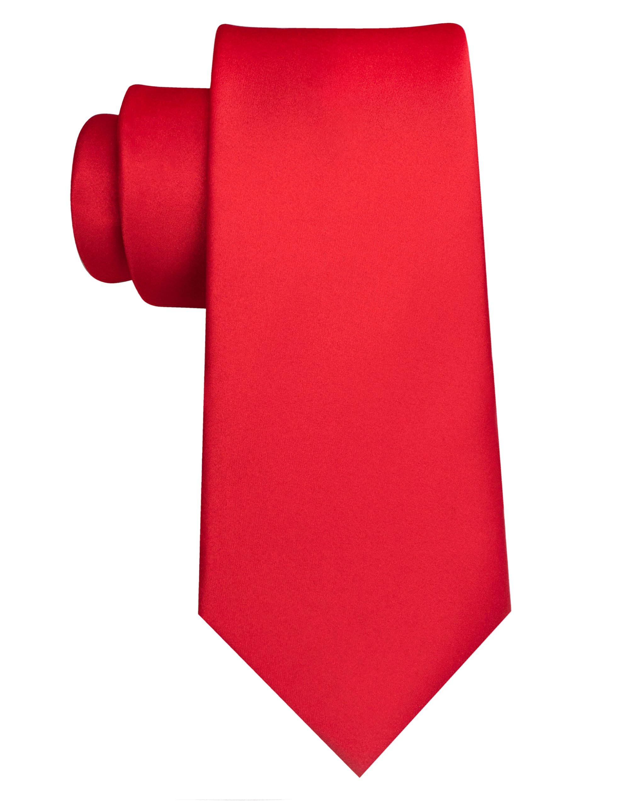 RBOCOTT Red Tie Necktie and Pocket Square with Tie Clip Sets for men Party Wedding and Business