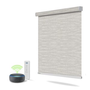 leybush motorize remote control blinds, roller window shades(rechargeable build-in battery) smart blind shade compatible with smartphone app smart home alexa google home, american products