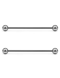 vsnnsns 16g g23 titanium straight barbell piercing jewelry tongue rings nipple rings piercing jewelry industrial earrings barbell cartilage tragus piercing jewelry 16 gauge for women men 38mm