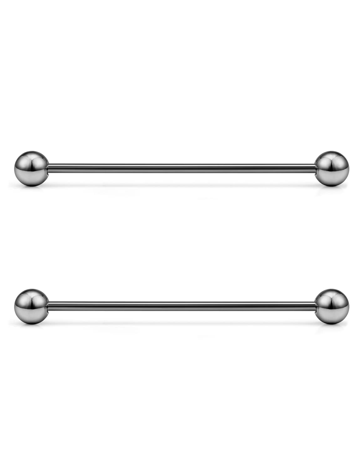 Vsnnsns 16G G23 Titanium Straight Barbell Piercing Jewelry Tongue Rings Nipple Rings Piercing Jewelry Industrial Earrings Barbell Cartilage Tragus Piercing Jewelry 16 Gauge for Women Men 38mm