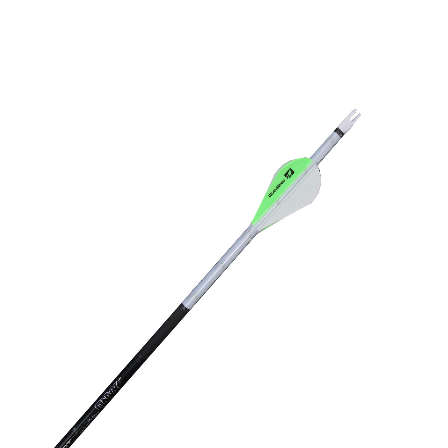 NAP Quikfletch Quikspin 2" 4-Vanes Stabilizing Fletching - White/Green, 2" Vane