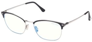 tom ford ft 5750-b blue block black silver/blue filter 54/18/145 men eyewear frame