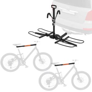 hyperax special combo - volt 2 with 2 x e-bike adapter- platform bike rack for car, suv, trucks, sedan - 2" hitch fits up to 2 x 70 lbs bike with up to 5" fat tires - no rv use!