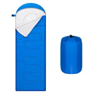 obtanim camping sleeping bags portable waterproof sleeping bag for adults kids 4 seasons winter, fall, spring, summer backpacking hiking camping mountaineering indoor outdoor use (blue)