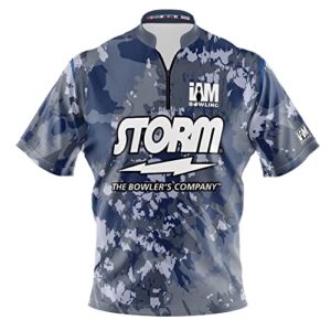 logo infusion dye-sublimated bowling jersey (sash collar) - i am bowling fun design 2055-st - storm - navy camo (3x-large)