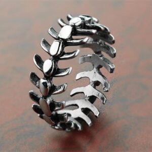 JILIYUPA Silver Goth Punk Ring for Men Women, Skeleton Human Spine Ring, Cool Gothic Ring, Vintage Ring, Knuckle Ring, Y2K Accessories (7)