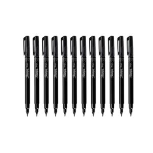 sharpie brush tip pens, fine, black, dozen (2011280)