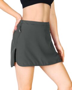 outdoor ventures women's tennis skirts with pockets, golf skort workout athletic running hiking skirts with shorts