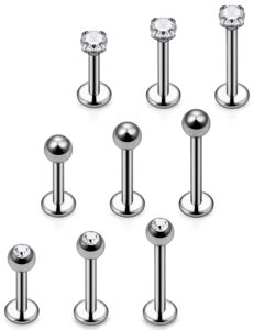 vsnnsns 16g g23 titanium lip rings for women labret monroe lip rings studs nail cartilage tragus helix daith rook earrings studs ring medusa piercing jewelry 6mm 8mm 10mm