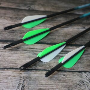 Hosolee 36 Pack Archery Fletches 4 Inch Arrows Vanes Plastic Fletching for DIY Shafts Hunting Targeting (Green)