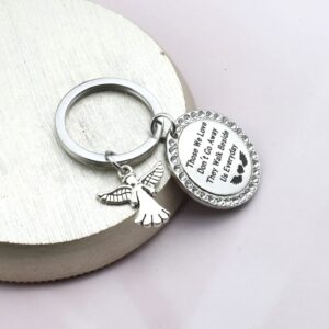 Memorial Keychain Sympathy Jewelry Those We Love Don't Go Away Gifts Angel Keyring Remembrance Loved One Gift Comfort Gift (Angel Those KS)