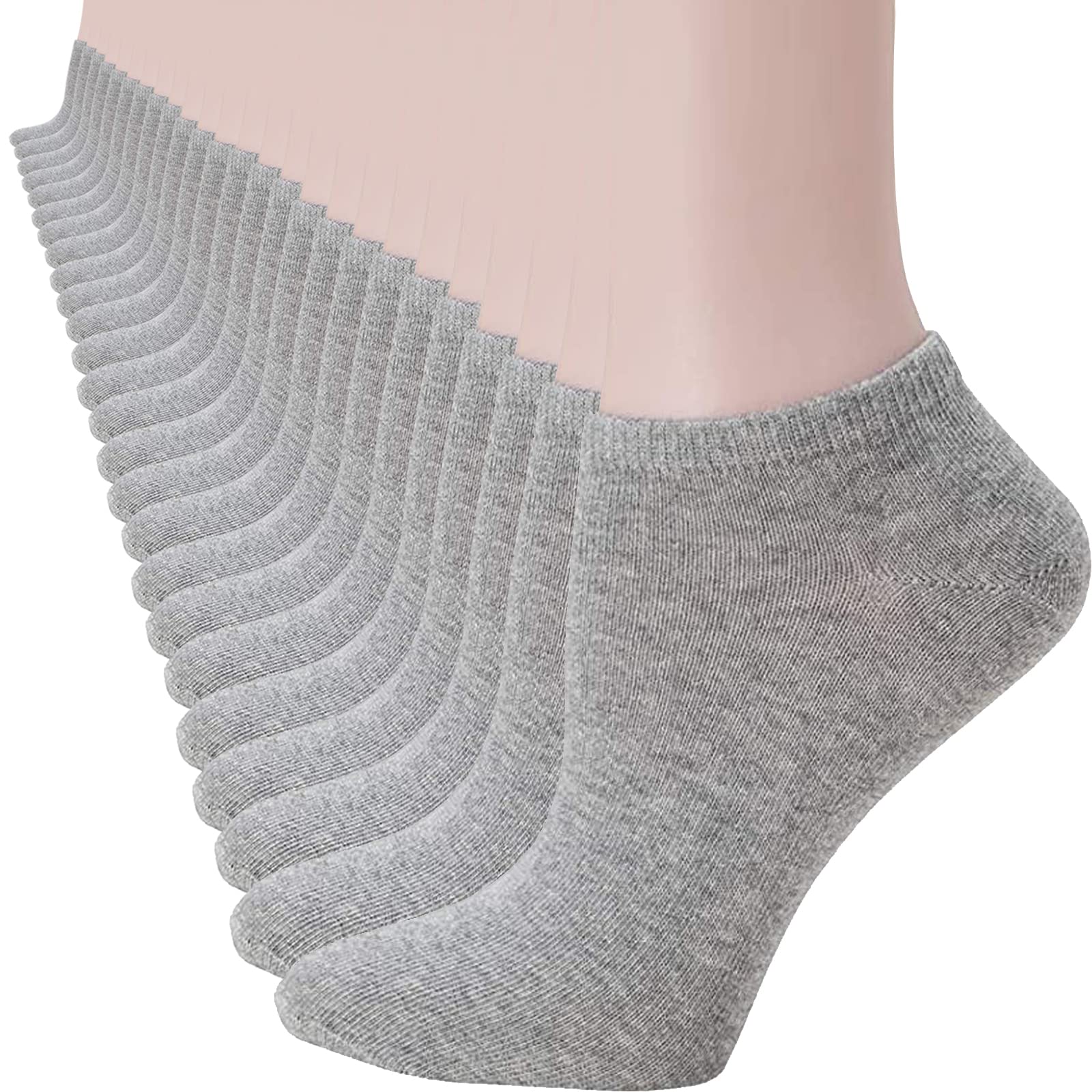 14 Pairs Low Cut Ankle Socks for Men/Women Thin Athletic Sock Pack Socks grey